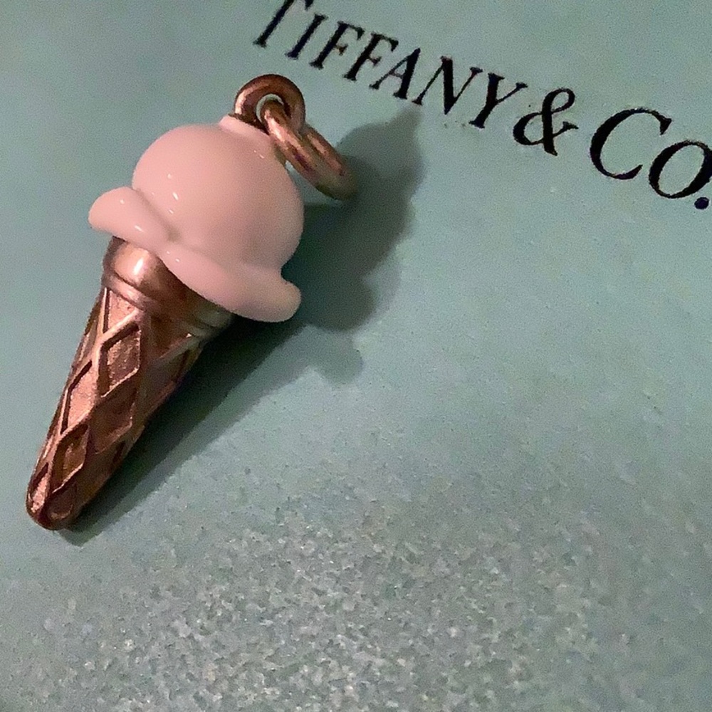 Tiffany Sterling Silver/White Ice Cream Cone Charm - Gem